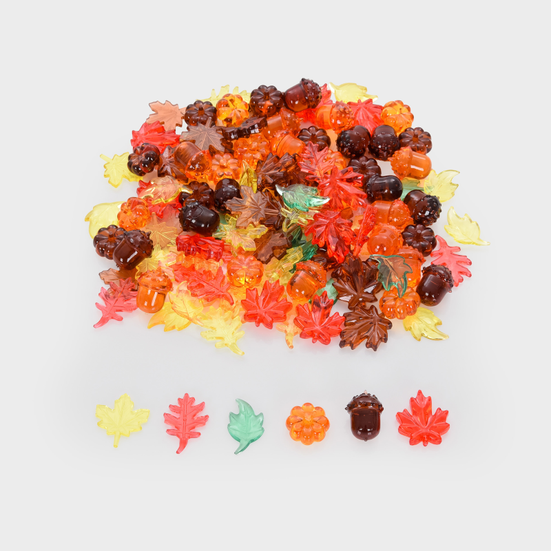 Translucent Colour Leaves & Seeds - Pk120 | Commotion